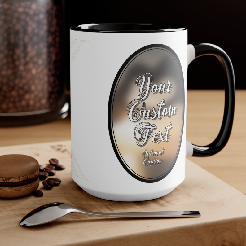Custom Photo Mug Oval Design, Personalized Picture Gift, Memory ...