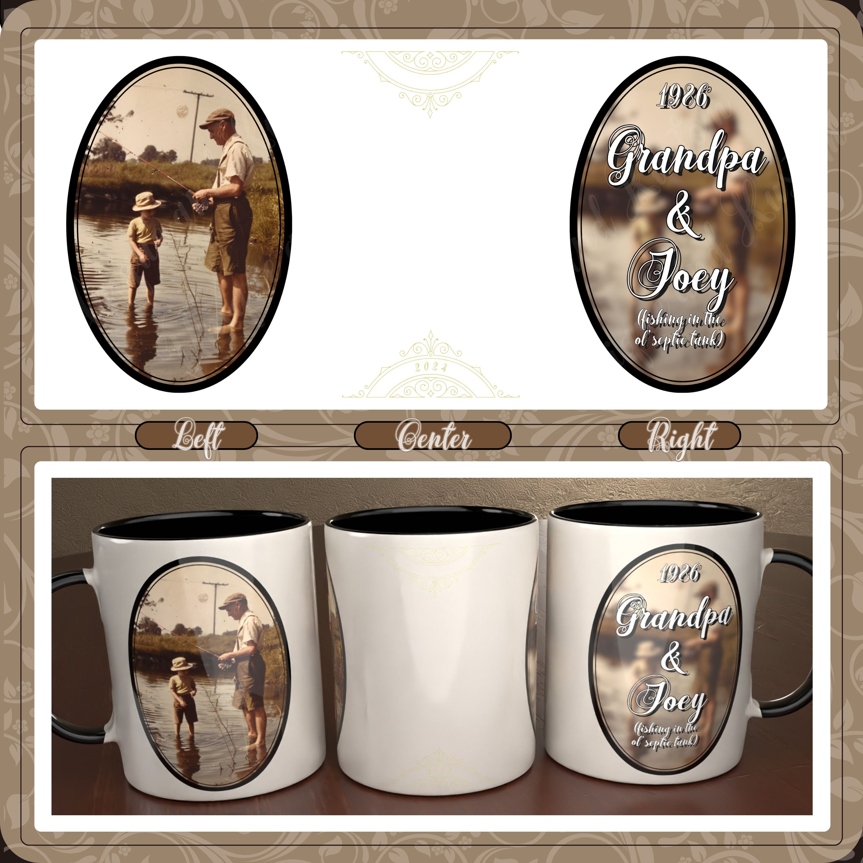 Custom Photo Mug Oval Design, Personalized Picture Gift, Memory ...