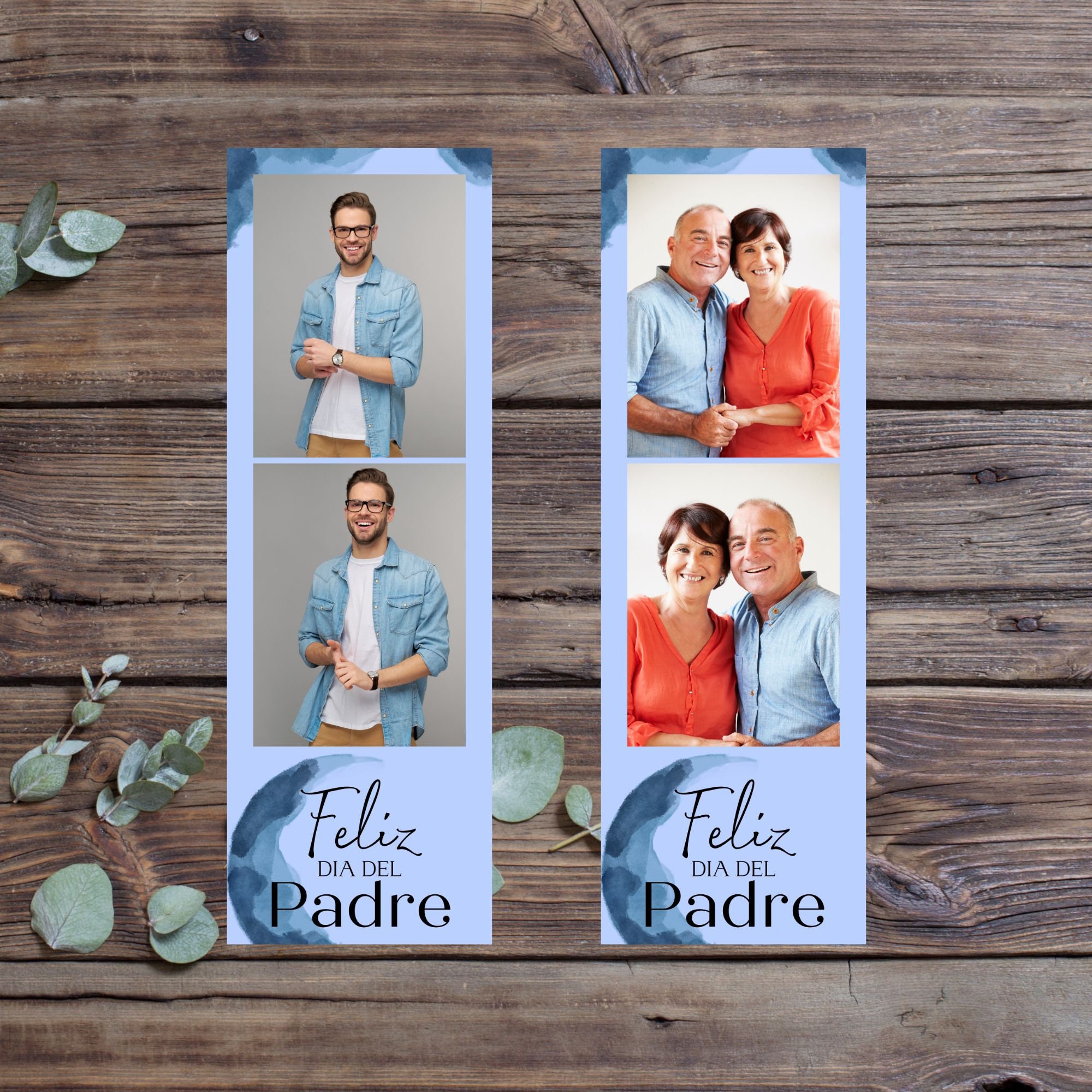 Feliz Dia Del Padre / Father's Day Photo Booth Strip Template 2x6 PNG ...