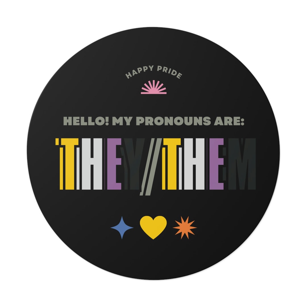 Gender-inclusive Pronoun They Them Pronoun Sticker for LGBTQ - Etsy