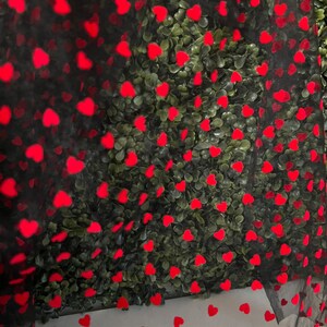 Heart Mesh Fabric, Red Hearts Mesh, Valentine's Day Mesh Fabric - Etsy