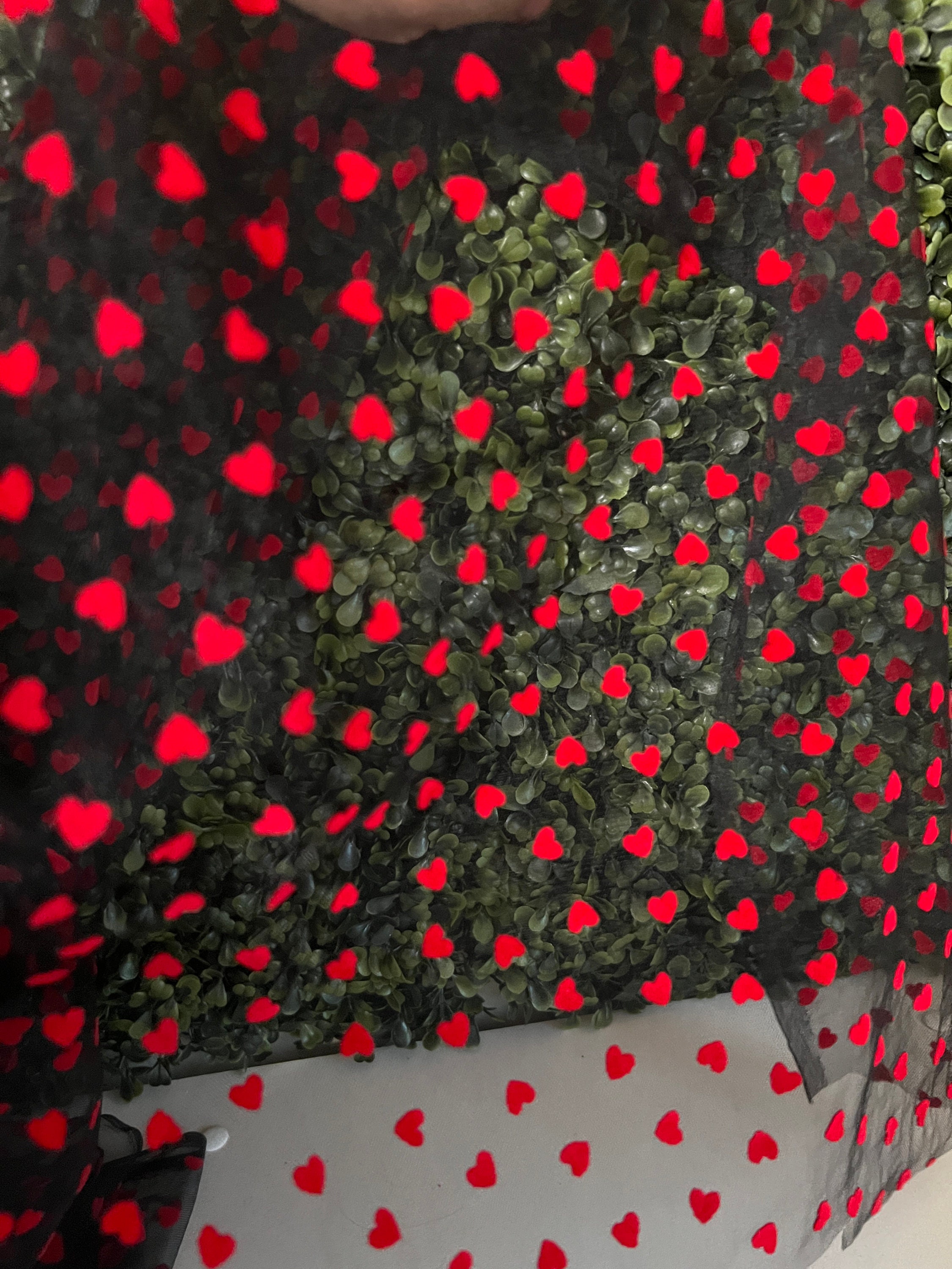 Heart Mesh Fabric, Red Hearts Mesh, Valentine's Day Mesh Fabric - Etsy
