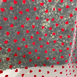 Heart Mesh Fabric, Red Hearts Mesh, Valentine's Day Mesh Fabric - Etsy