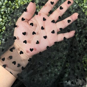 Heart Mesh Fabric, Red Hearts Mesh, Valentine's Day Mesh Fabric - Etsy