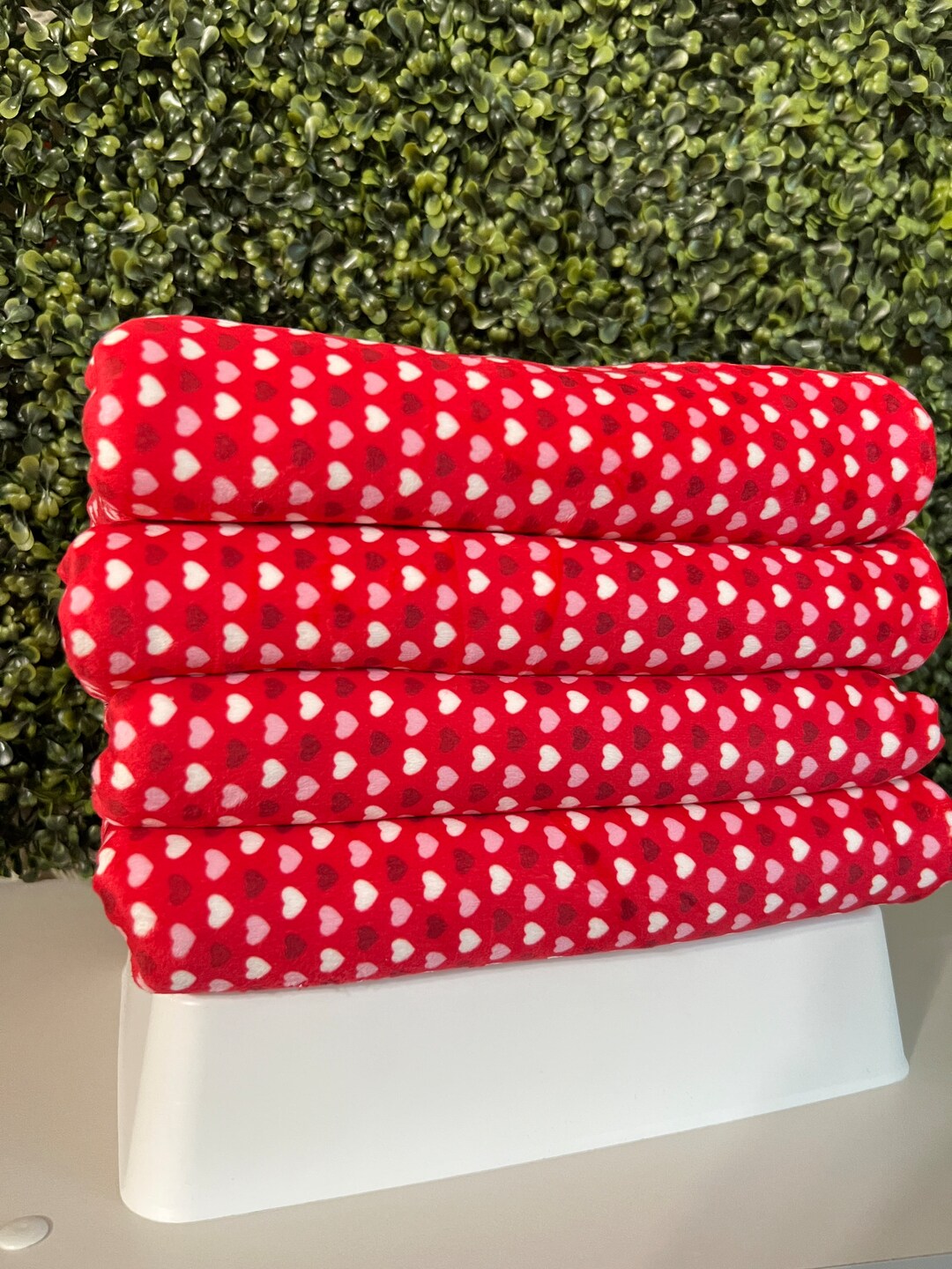Velvet Valentine's Day Fabric,r Red Hearts Fabric, Valentine's Day ...