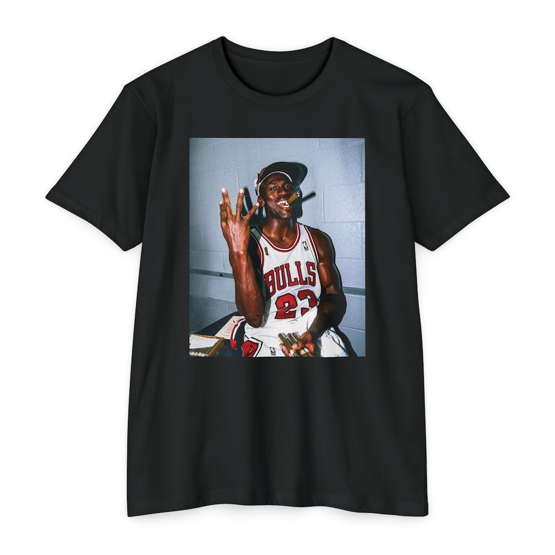 4-TIME CHAMP Michael Jordan Celebrating and Smoking a Cigar - Etsy