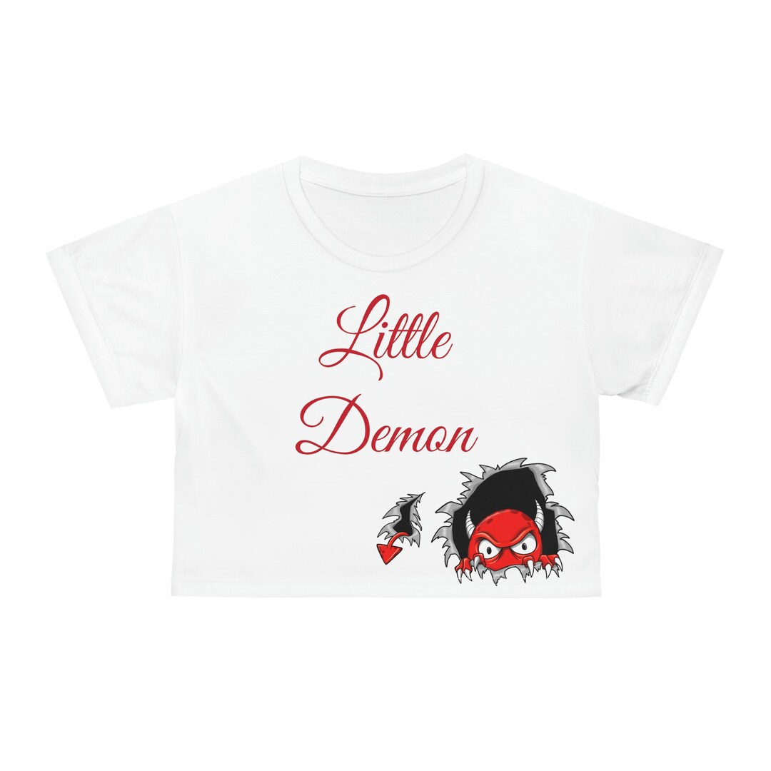 Little Demon | Crop Top | Women's Crop Top | Demon Shirts | Little ...