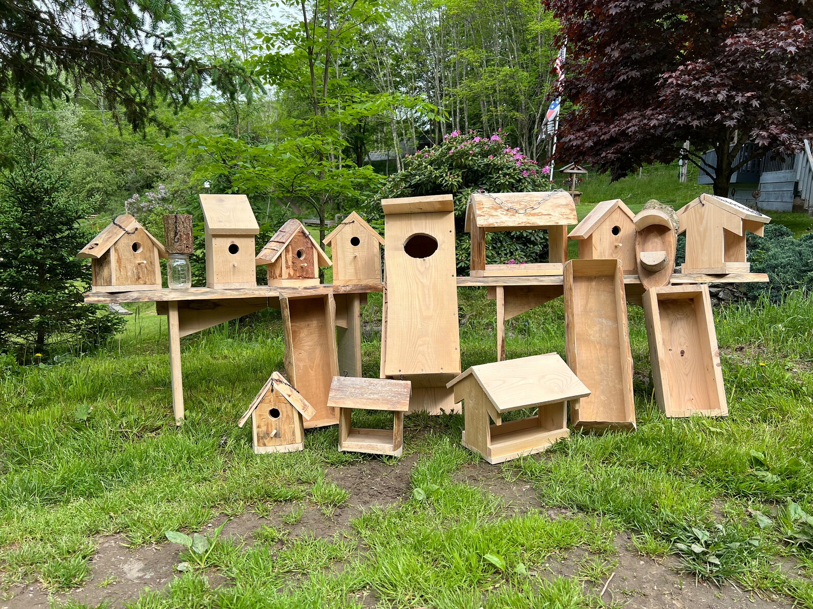 Handmade Slanted Bird House - Etsy