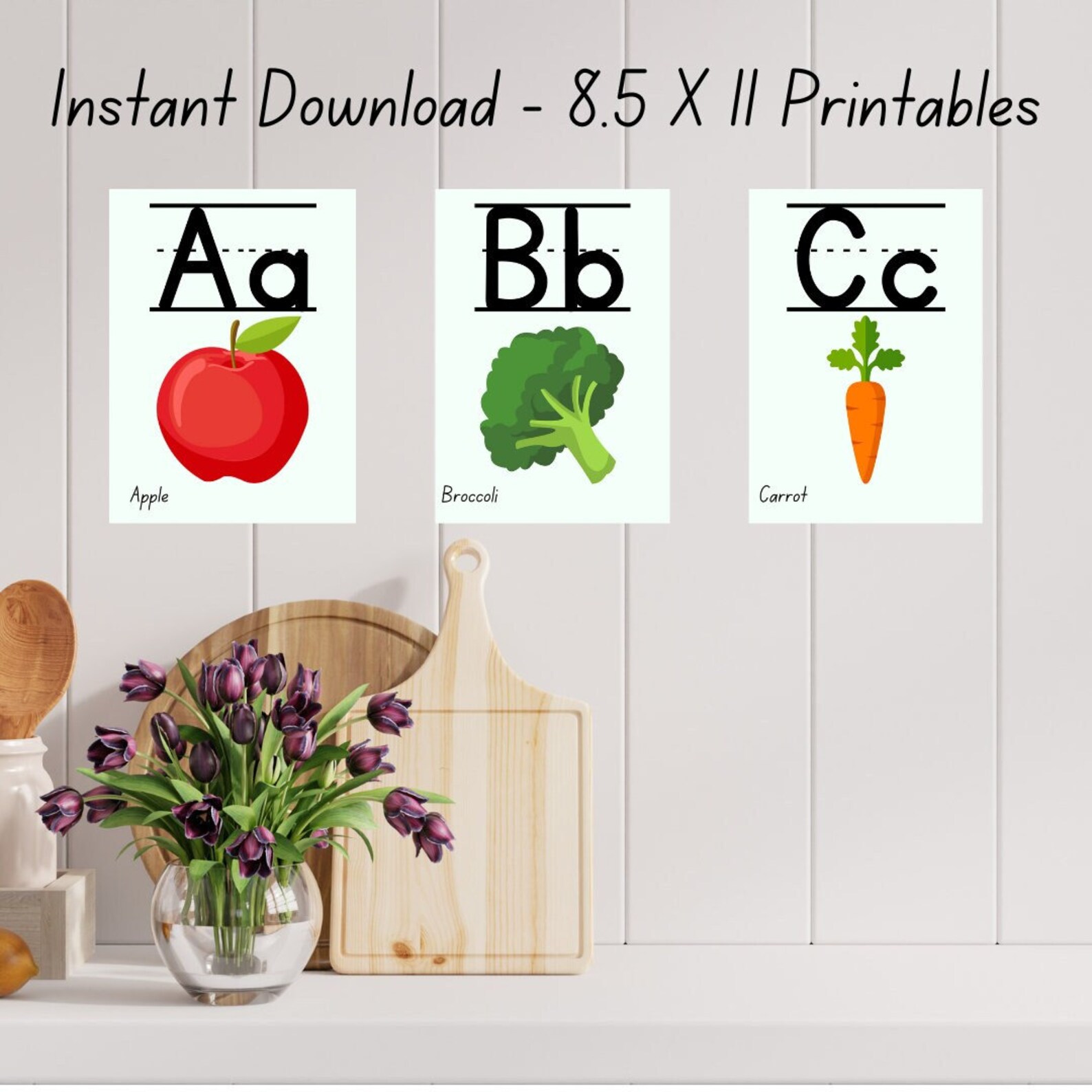 Instant Download Printable Classroom Decor Printable Food Alphabet ...