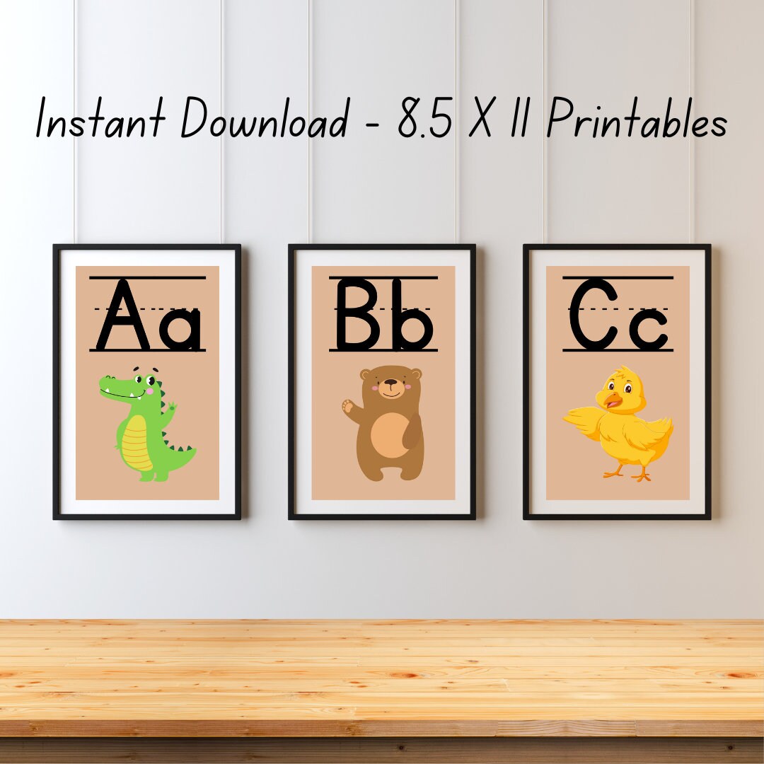 Instant Download Printable Classroom Decor Printable Animal Alphabet ...
