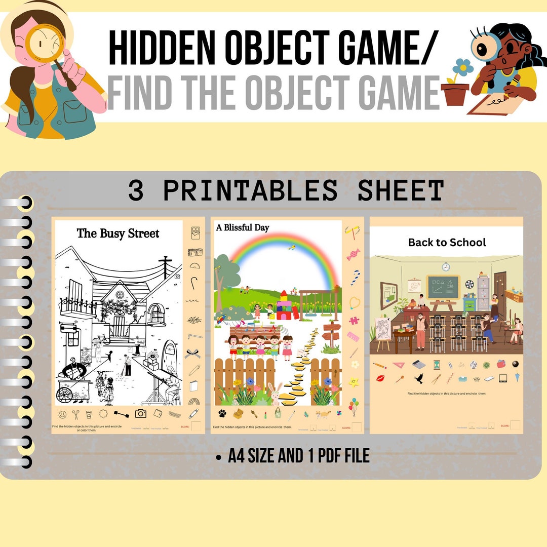 Hidden Object/picture Game, Mind Puzzle Game, Kids School Activity Idea ...