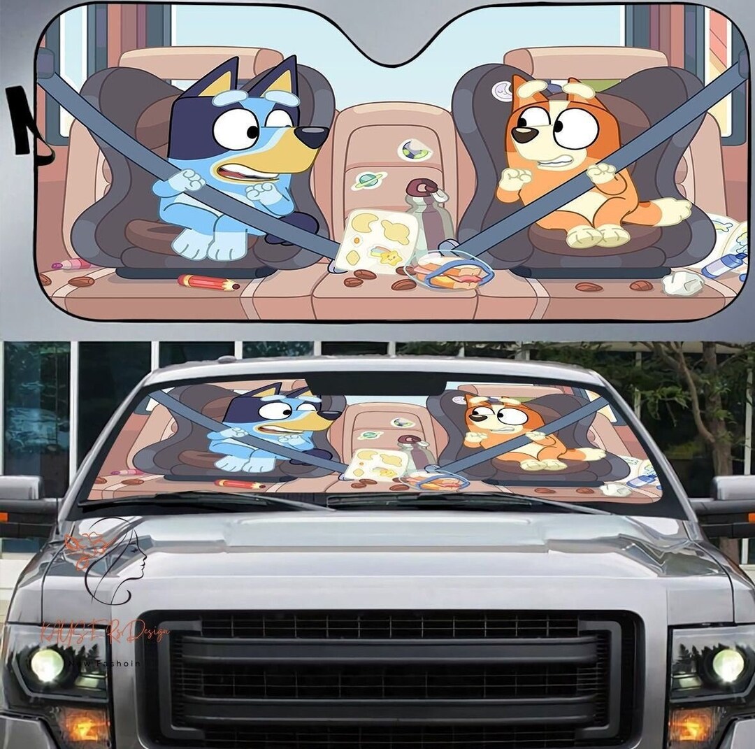 Bluey Auto Sunshade Car Blueydad Auto Sunshade Car Bluey Dad - Etsy