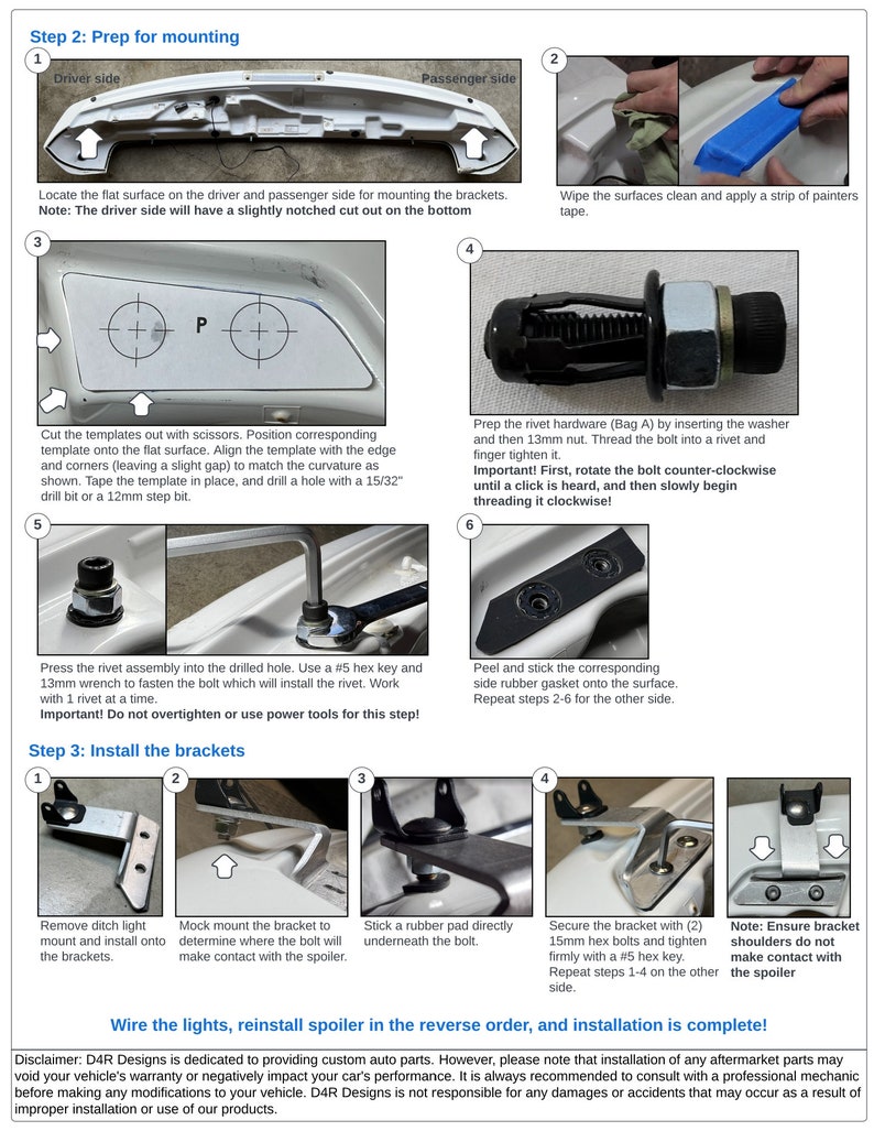 D4R Designs Spoiler Light Brackets - Etsy