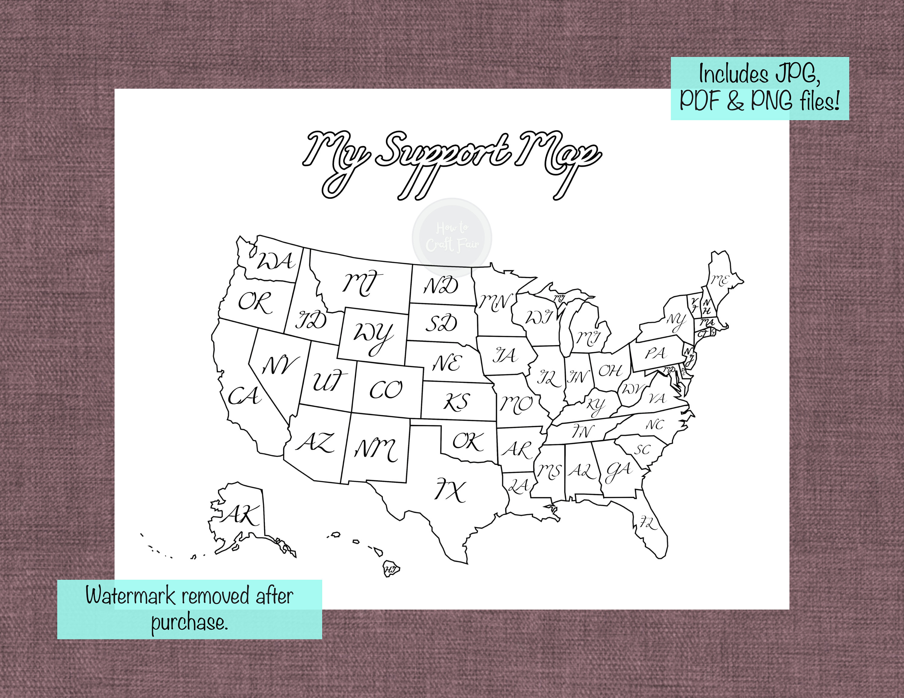 United States Printable Sales & Orders Tracking Map for Artists ...