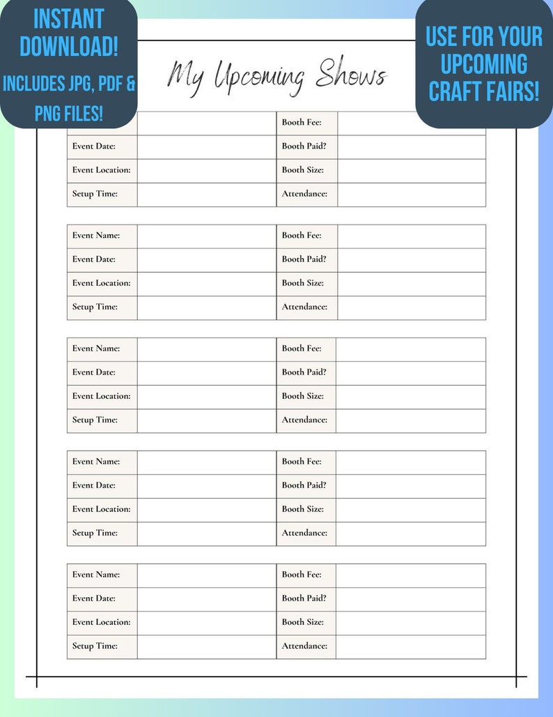 Scheduler for Art Shows, Craft Fairs, Maker Markets, Popups and Vendor ...