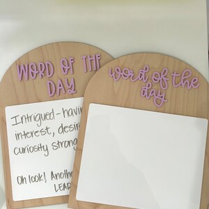Word of the Day Dry Erase Board - Etsy