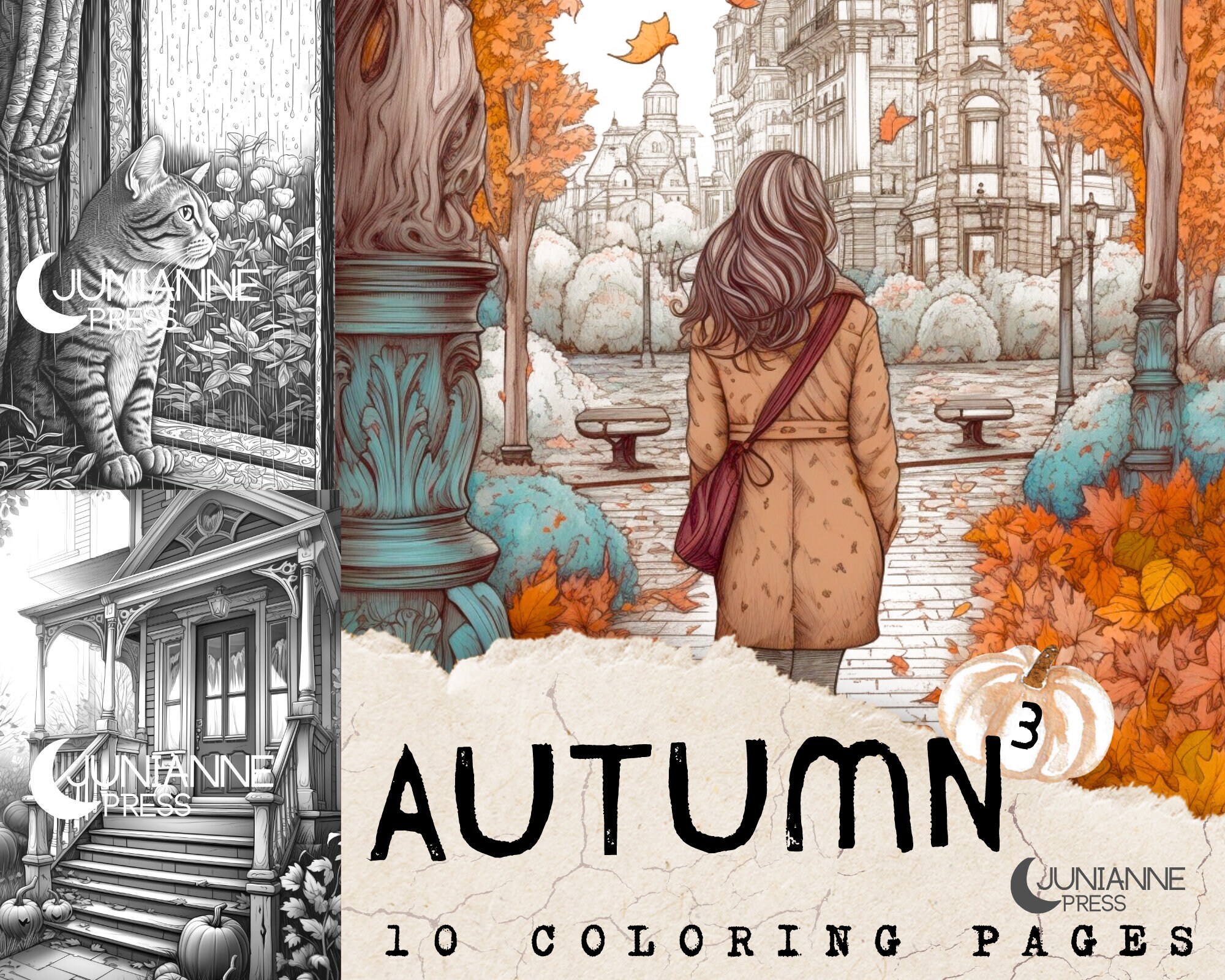 Autumn: Coloring Pages of Cozy Autumn and Fall Scenes 10 - Etsy