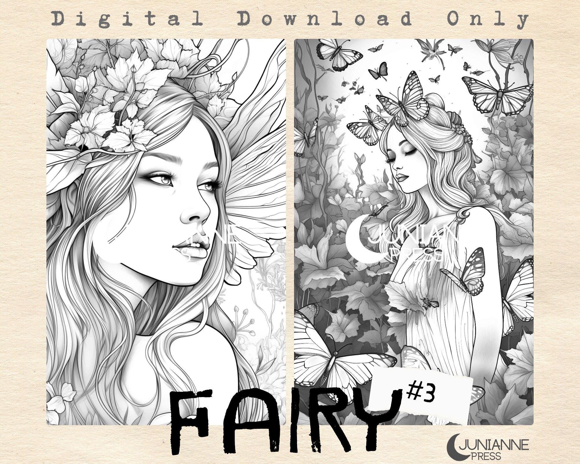 Fairy Vol 3: Coloring Pages of Fairies With Attitude 10 - Etsy