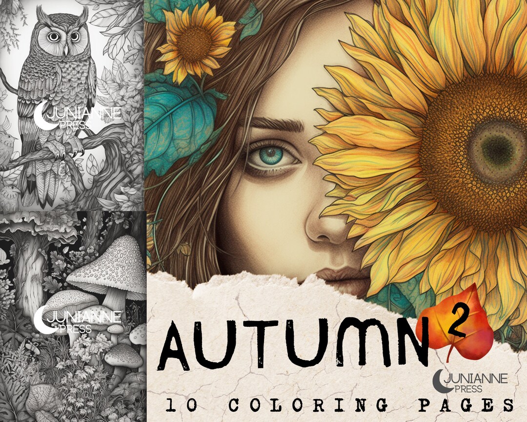 Autumn: Coloring Pages of Cozy Autumn and Fall Scenes | 10 Images ...