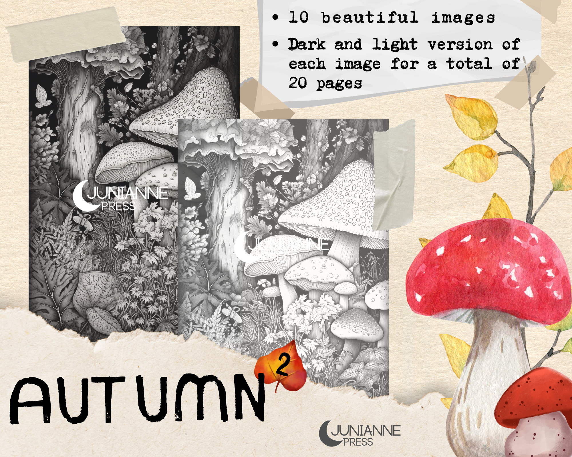 Autumn: Coloring Pages of Cozy Autumn and Fall Scenes | 10 Images ...