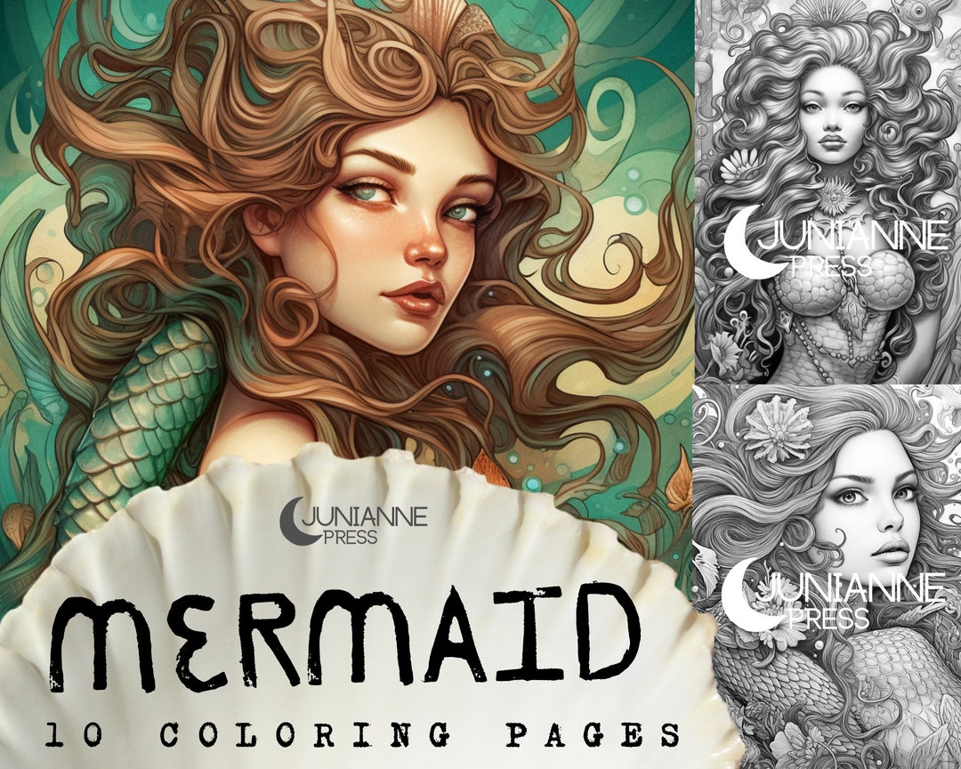 Mermaid: Coloring Pages of Mermaids and Sea Sirens | 10 Images ...