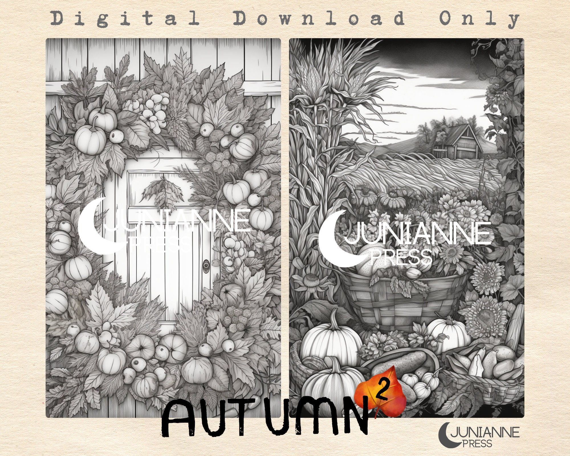 Autumn: Coloring Pages of Cozy Autumn and Fall Scenes 10 - Etsy