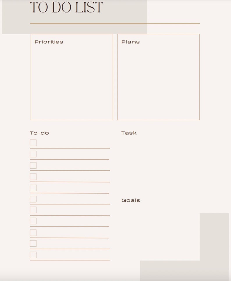 Daily Planner Printable Daily to Do List Instant Download - Etsy
