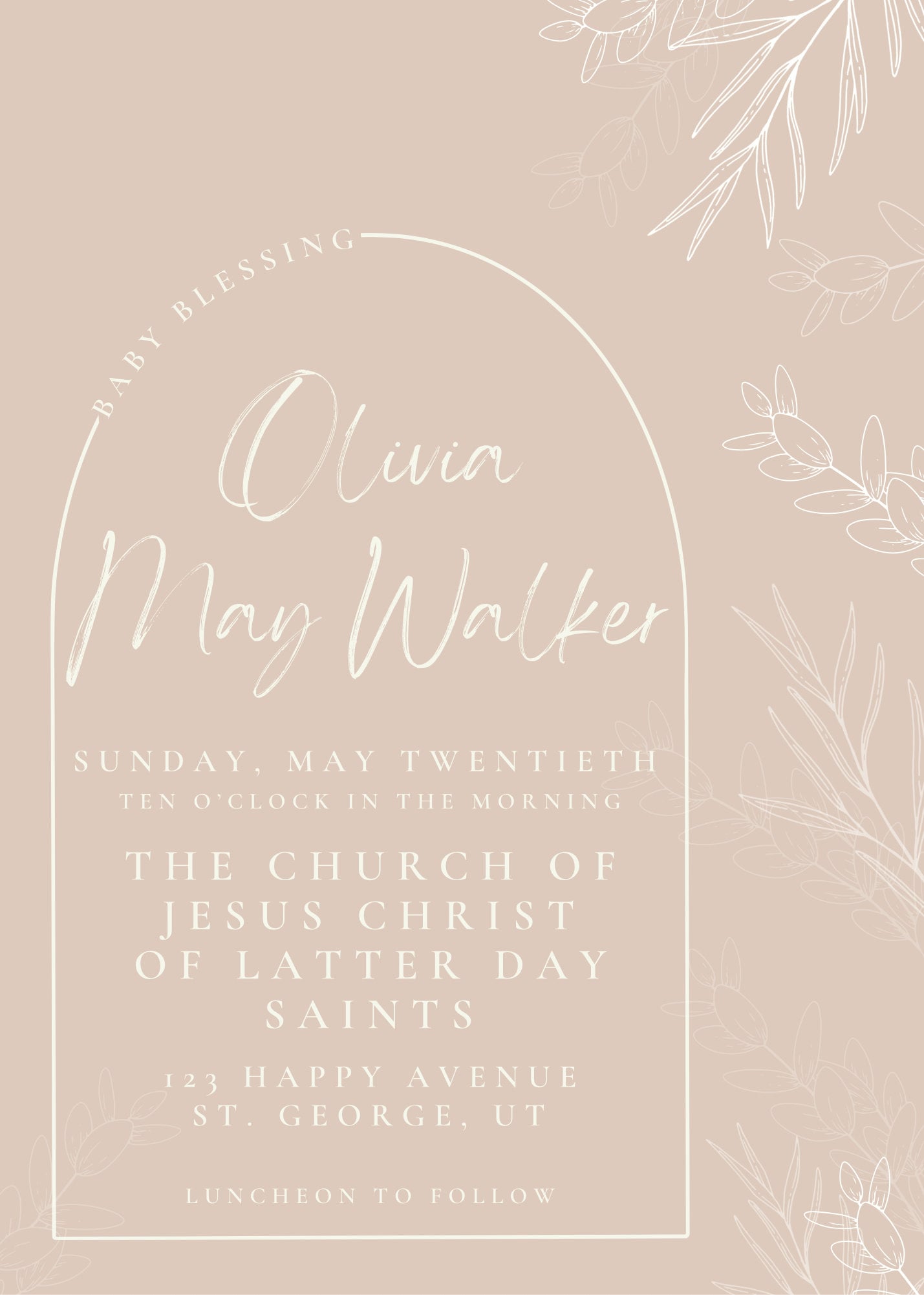 Baby Blessing Invitation, Blessing Ceremony Invitation Template ...