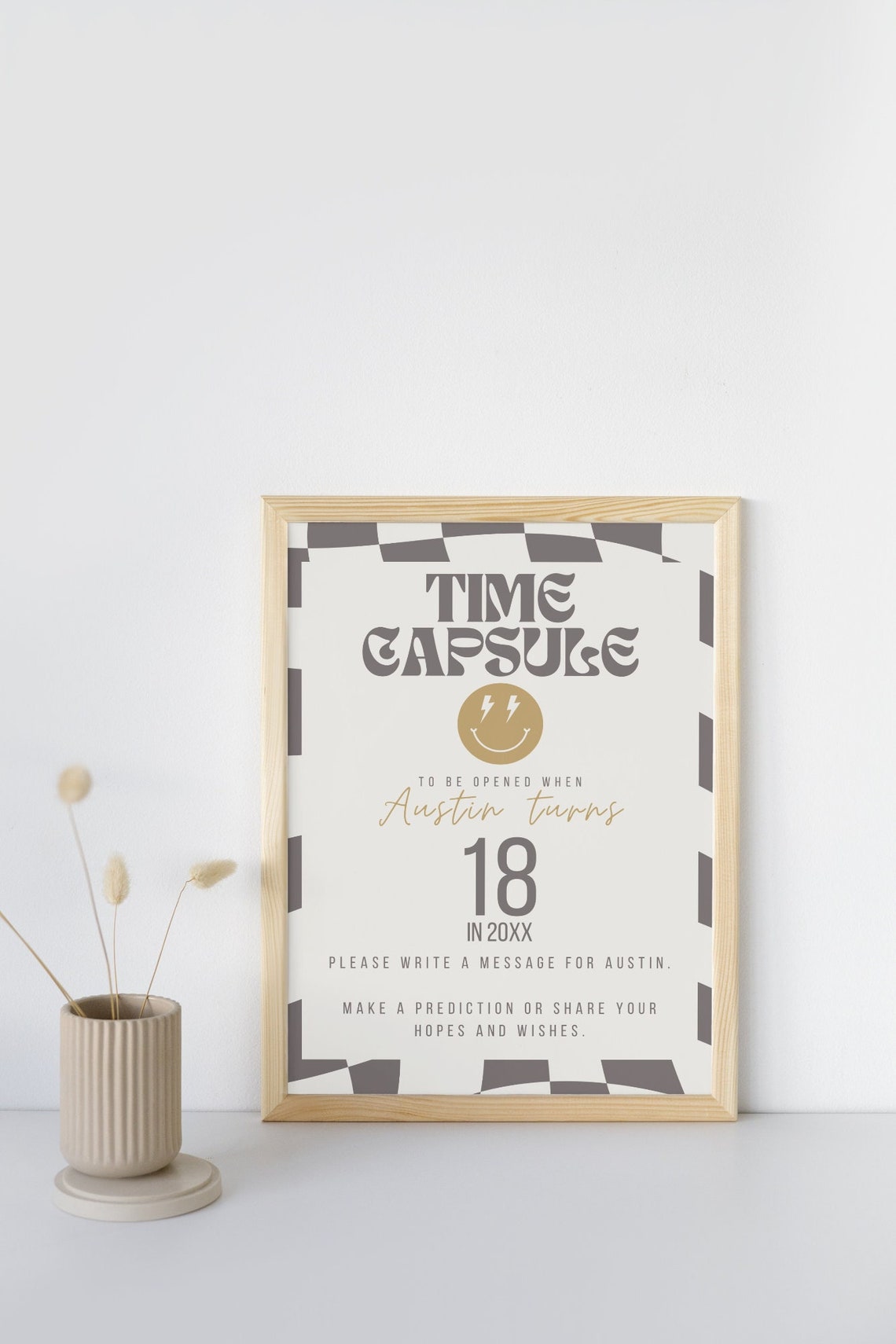 First Birthday Time Capsule Sign: Editable Message Cards (digital ...
