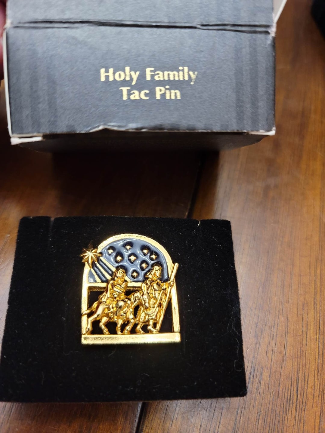 Vintage Avon Holy Family Tac Pin Christmas Mary and Joseph Donkey ...