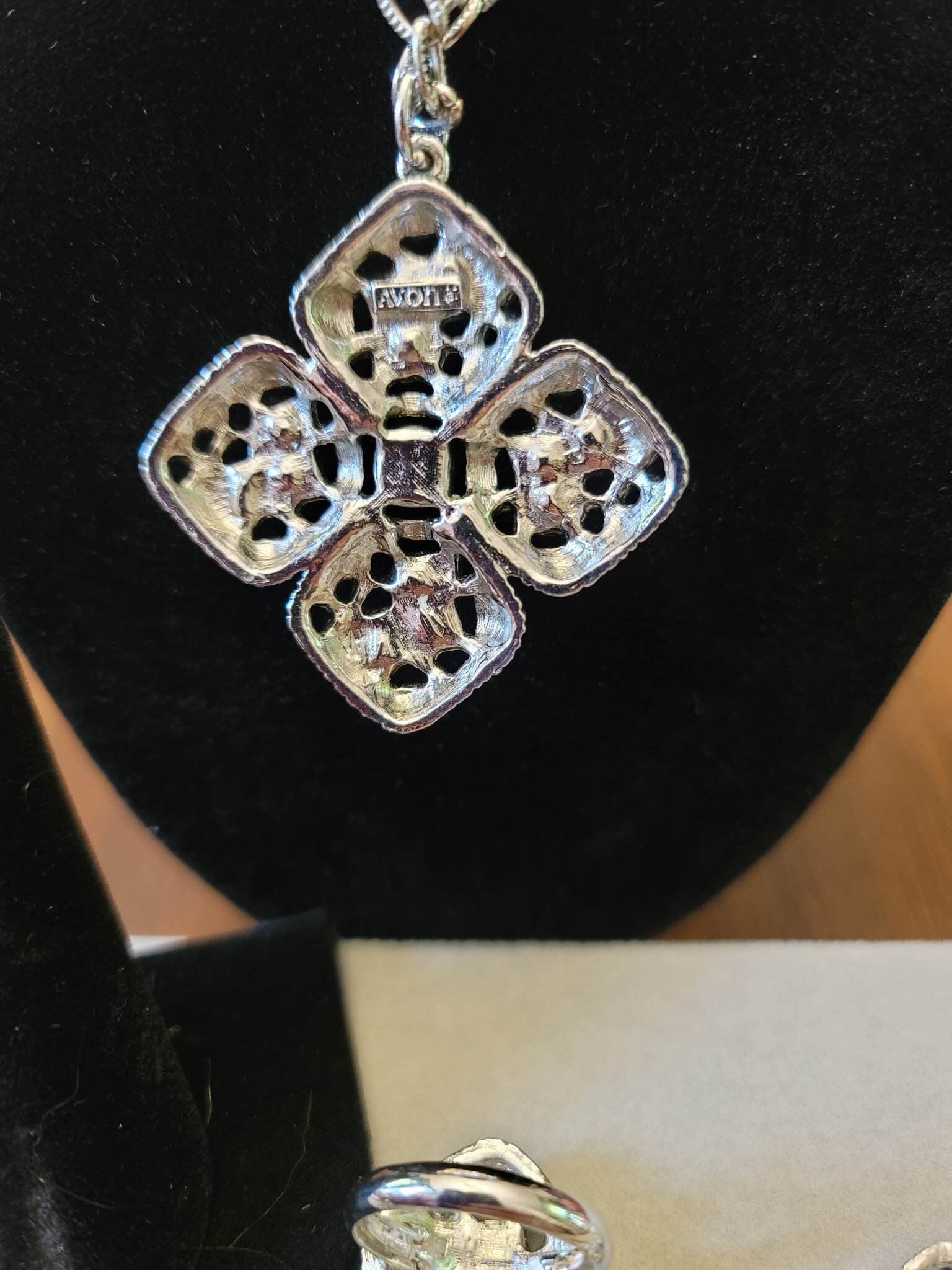 1970s Vintage Avon Maltese Cross Necklace Bracelet Ring Set Parure Faux ...