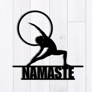 Namaste Metal Wall Sign, Yoga Wall Art, Namaste Decor, Yoga Gifts, Home ...
