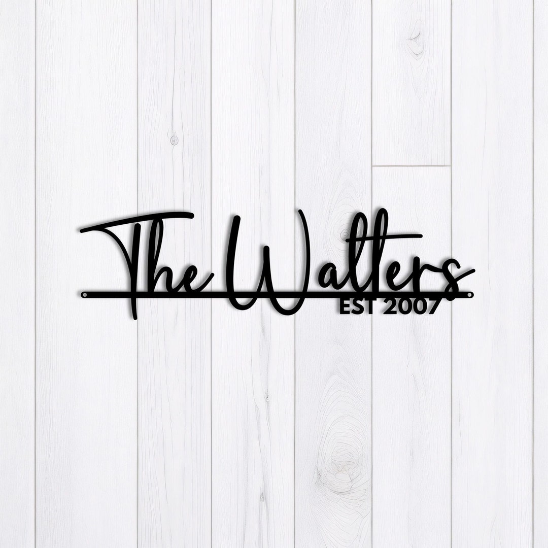 Metal Name Sign, Personalized EST Sign, Custom Metal Words, Family Last ...