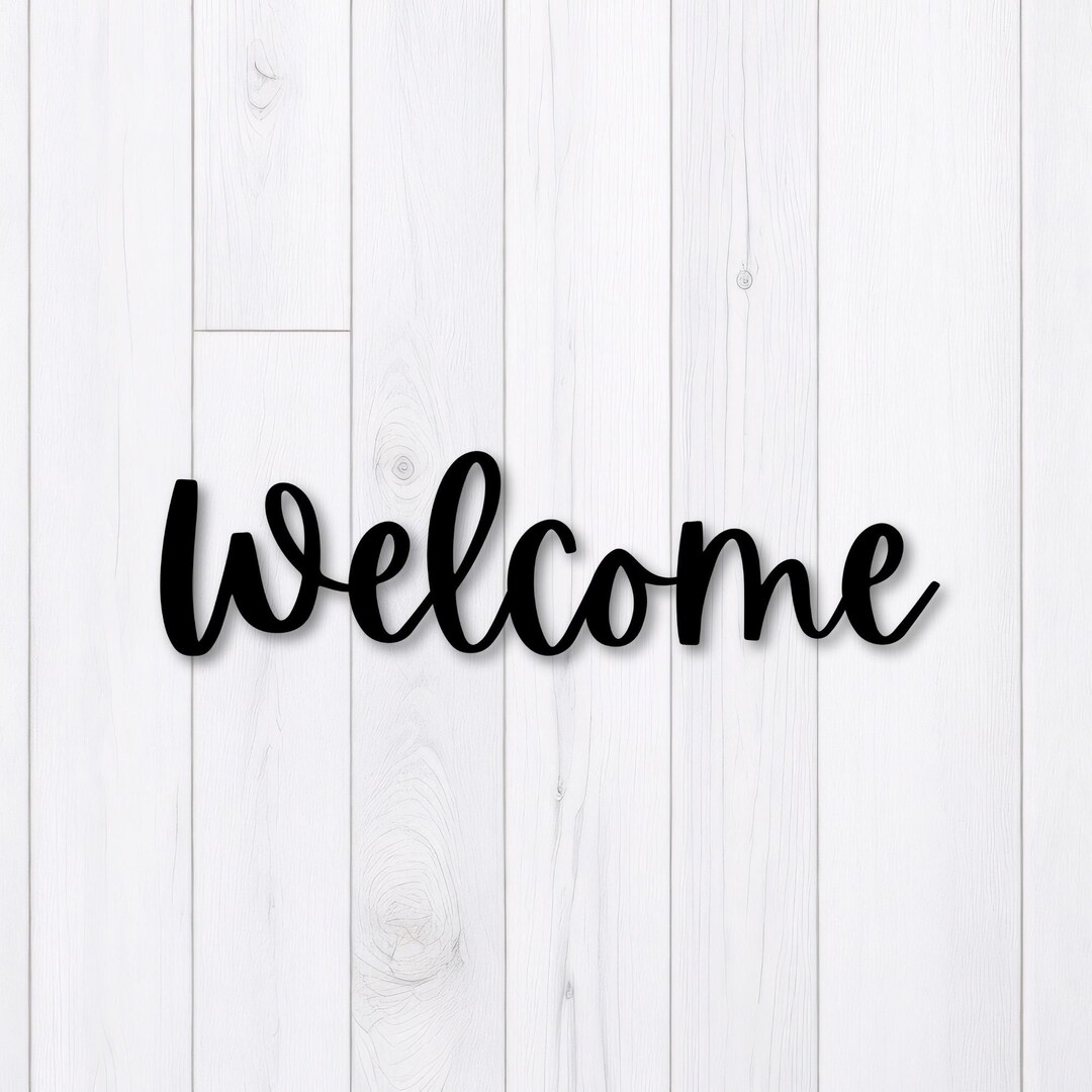 Welcome Metal Sign, Word Sign for Front Porch, Entryway Decorative ...