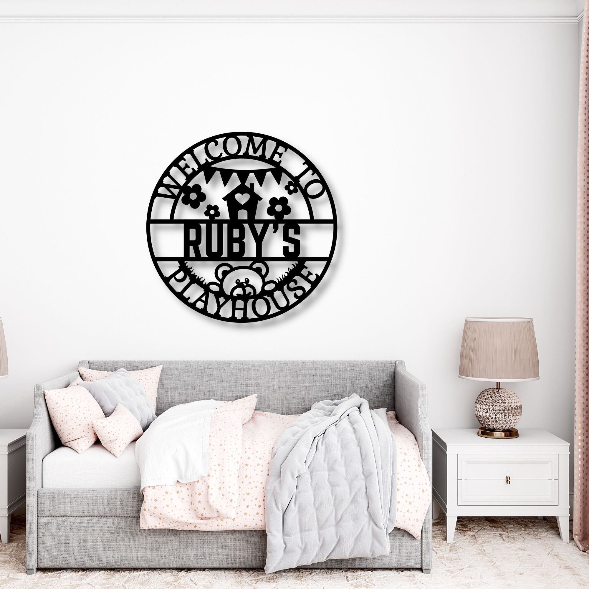 Personalized Playhouse Sign, Metal Sign for Kid's Room, Playhouse Decor ...