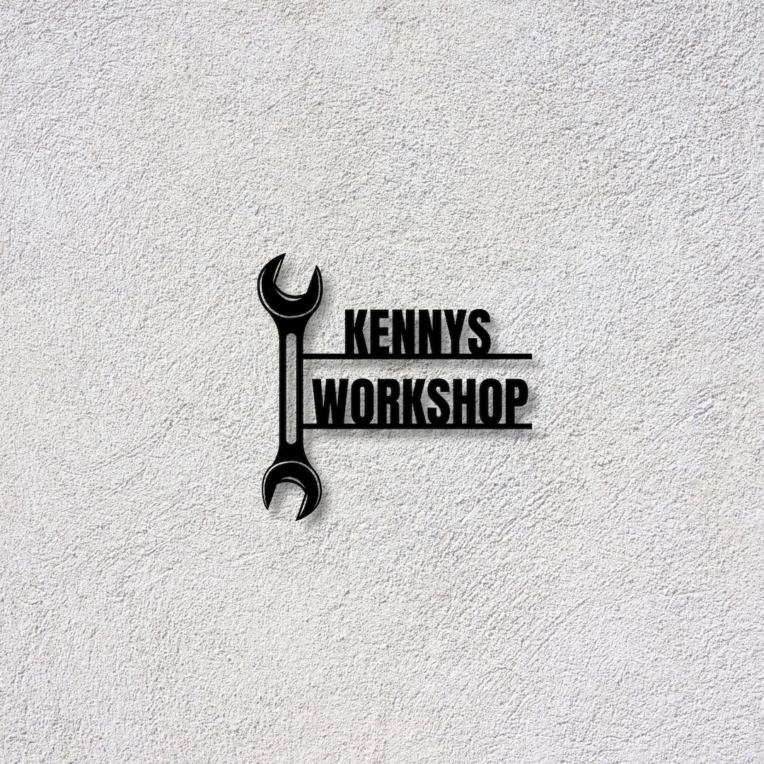 Personalized Workshop Metal Sign, Custom Workshop Sign, Name Garage ...