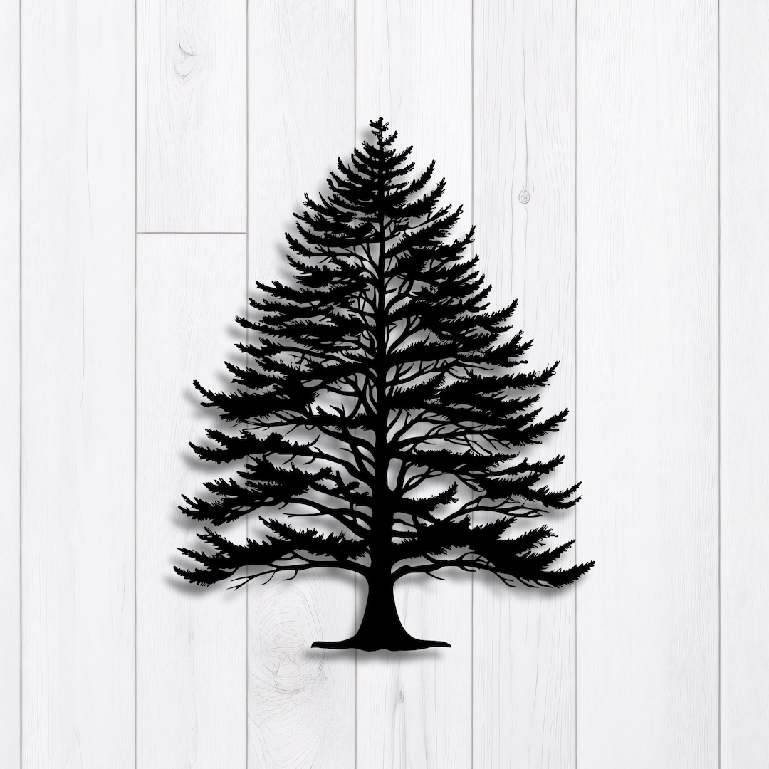 Cedar Tree Metal Sign, Pine Tree Home Decor, Steel Metal Wall Art ...