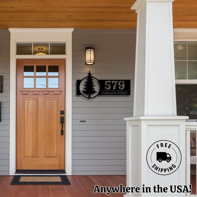 Personalized Metal House Address Sign, Metal Porch Decor, Front Door ...