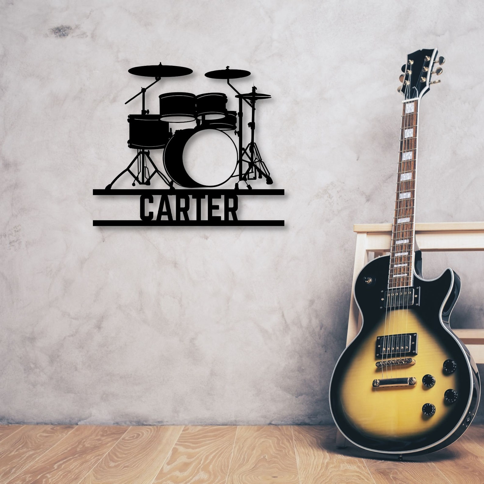 Personalized Drum Set Metal Sign, Drum Set Metal Art, Drum Set Sign ...