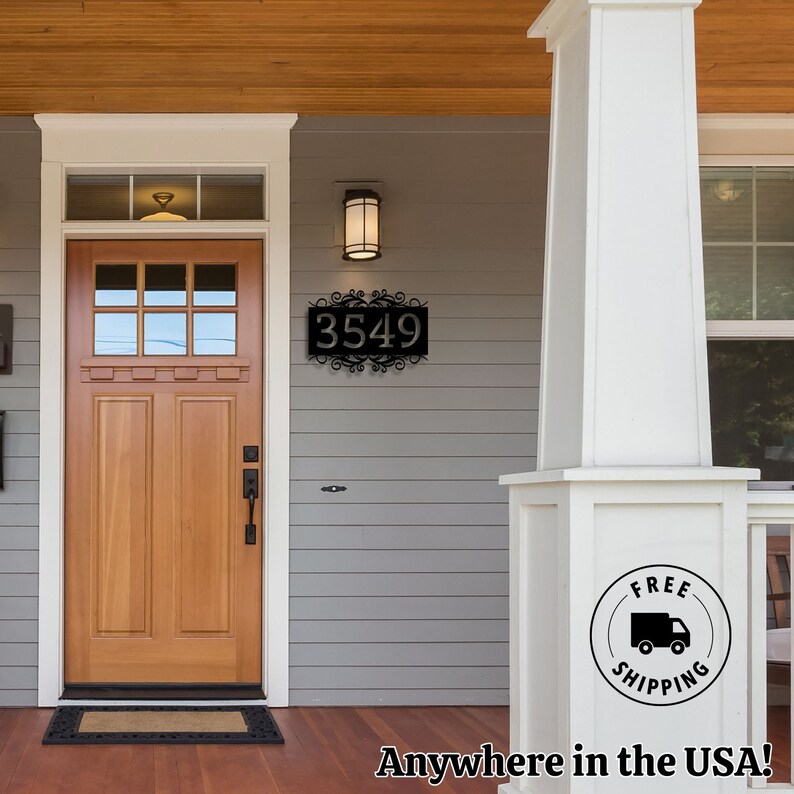 Personalized Metal House Address Sign, Metal Porch Decor, Front Door ...