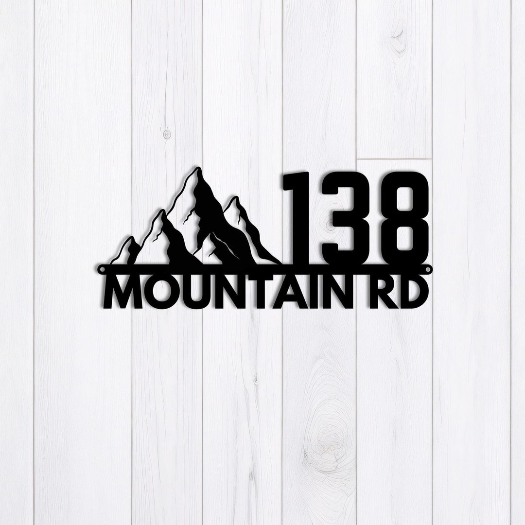 Personalized Mountain Address Sign, Metal Porch Decor, Front Door ...