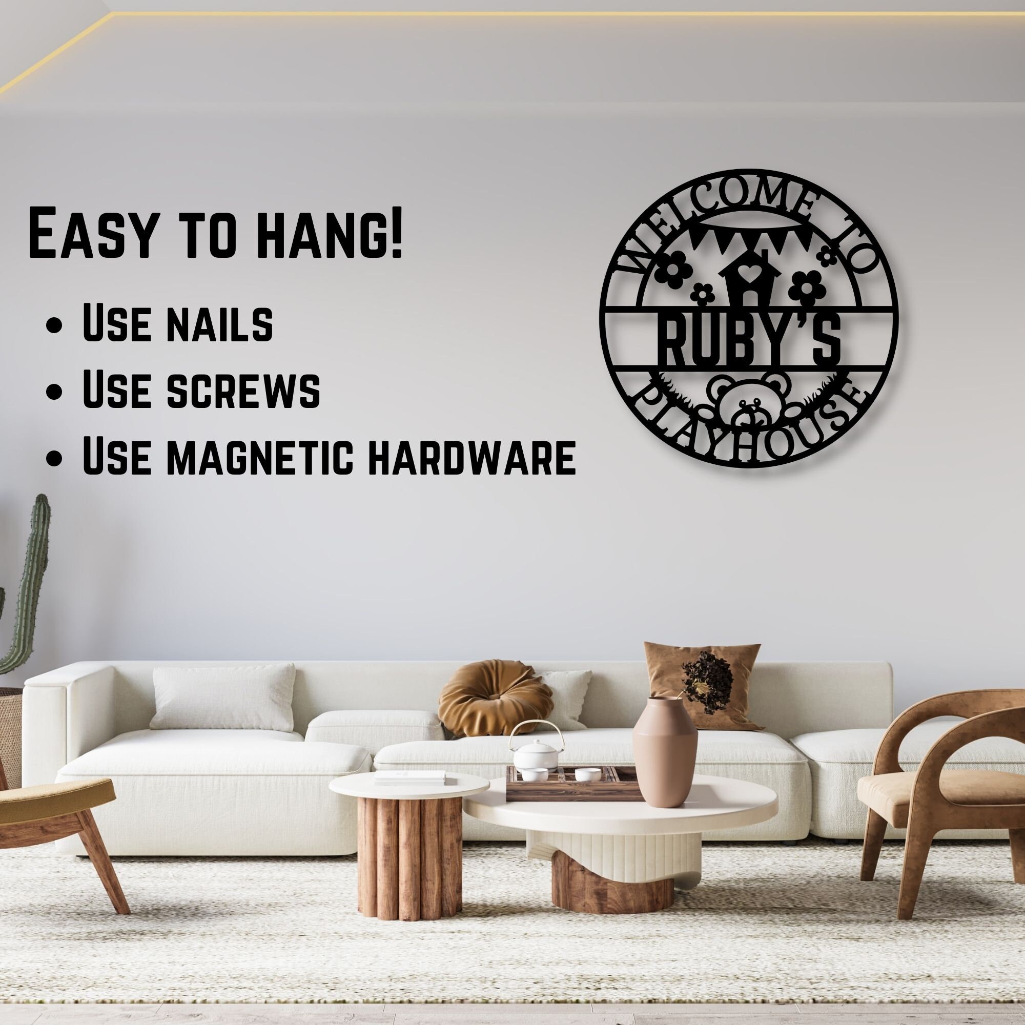 Personalized Playhouse Sign, Metal Sign for Kid's Room, Playhouse Decor ...