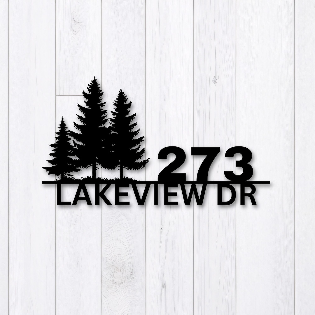 Personalized Address Metal Sign, Custom House Address Art, Front Door ...