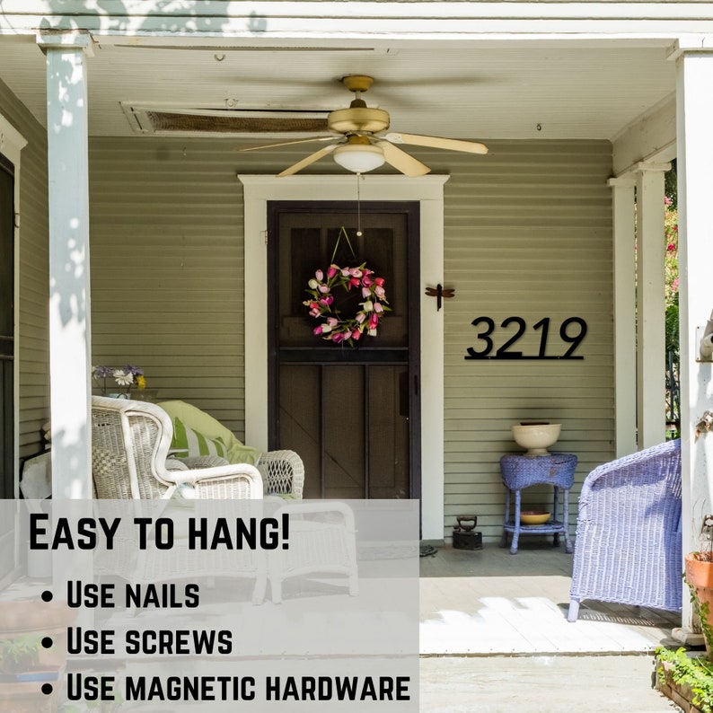 Mid Century Metal House Number Sign, Personalized Modern Address ...