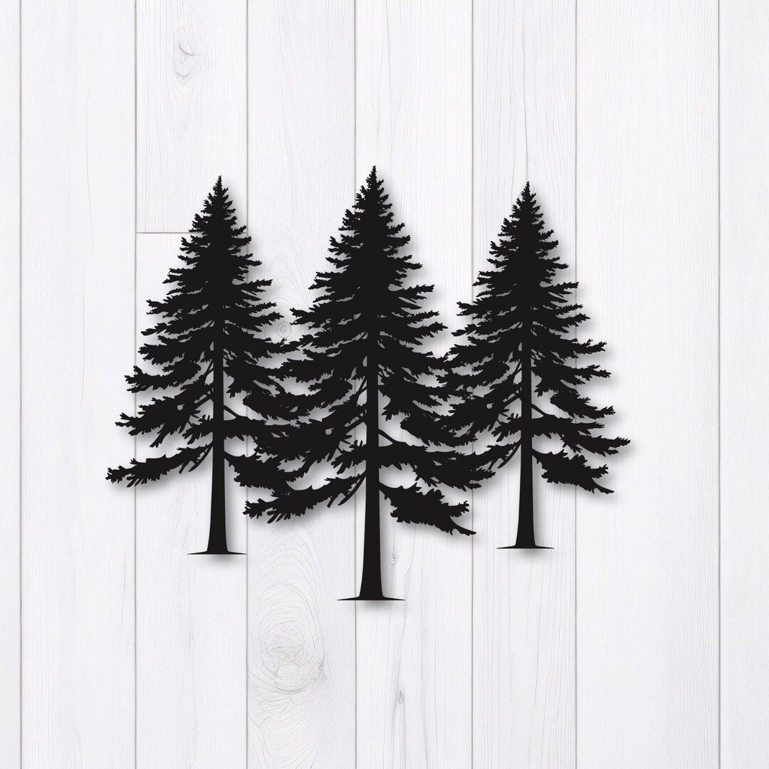 Cedar Tree Metal Sign, Trees Home Decor, Steel Metal Wall Art, Nature ...
