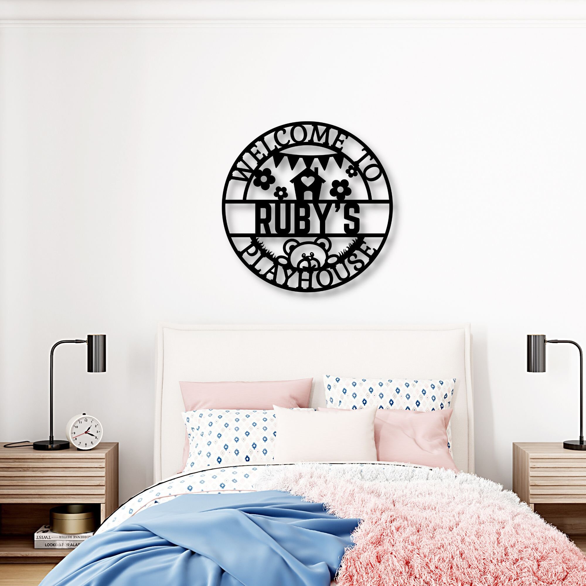 Personalized Playhouse Sign, Metal Sign for Kid's Room, Playhouse Decor ...