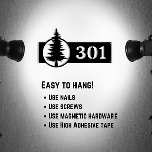 Personalized Metal House Number Sign, Pine Tree Sign, Address Numbers ...