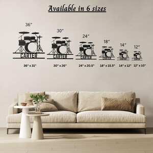 Personalized Drum Set Metal Sign, Drummer Gifts, Musician Gift for Men ...