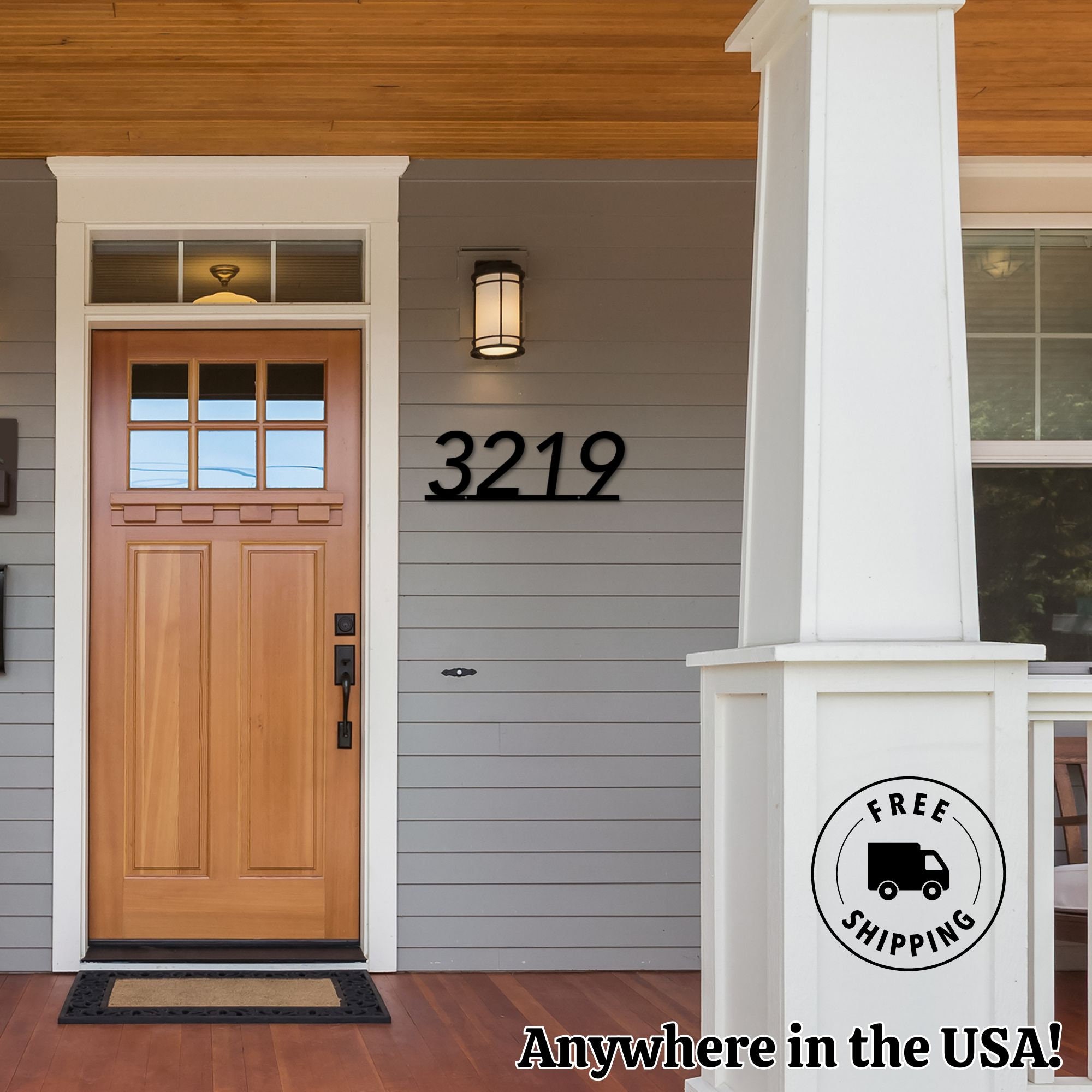 Mid Century Metal House Number Sign, Personalized Modern Address ...