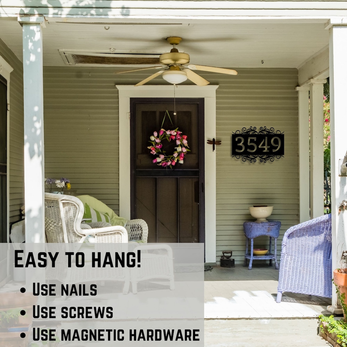 Personalized Metal House Address Sign, Metal Porch Decor, Front Door ...